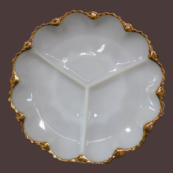 Fire King | Dining | Relish Tray Vintage Fire King Milk Glass Divided ...